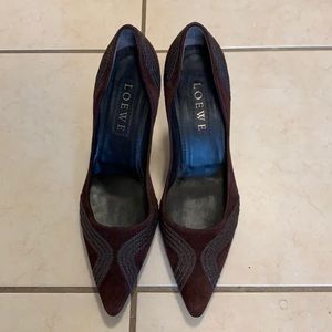 Loewe Shoes | Loewe Hot Pink Heels With Black Stitches | Poshmark